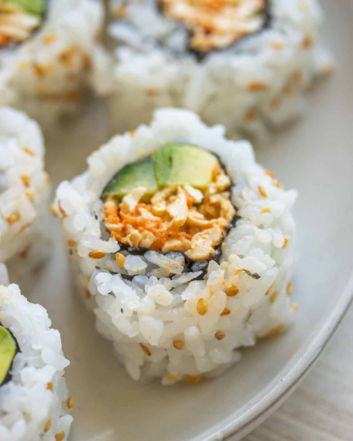 Vegan California Roll (Spicy Tofu Crab Salad) - Sarah's Vegan Kitchen